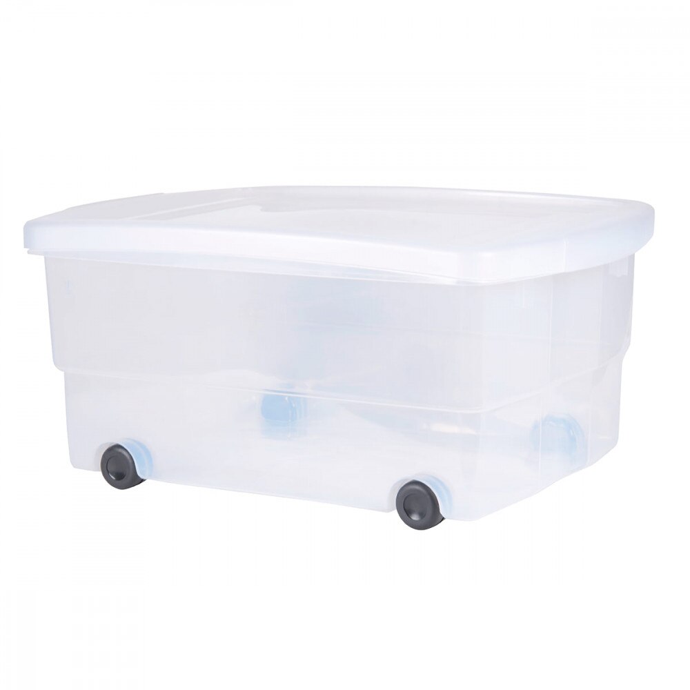 Műanyag doboz 80L CLIP BOX kerekeken átlátszó fedéllel - eMAG.hu