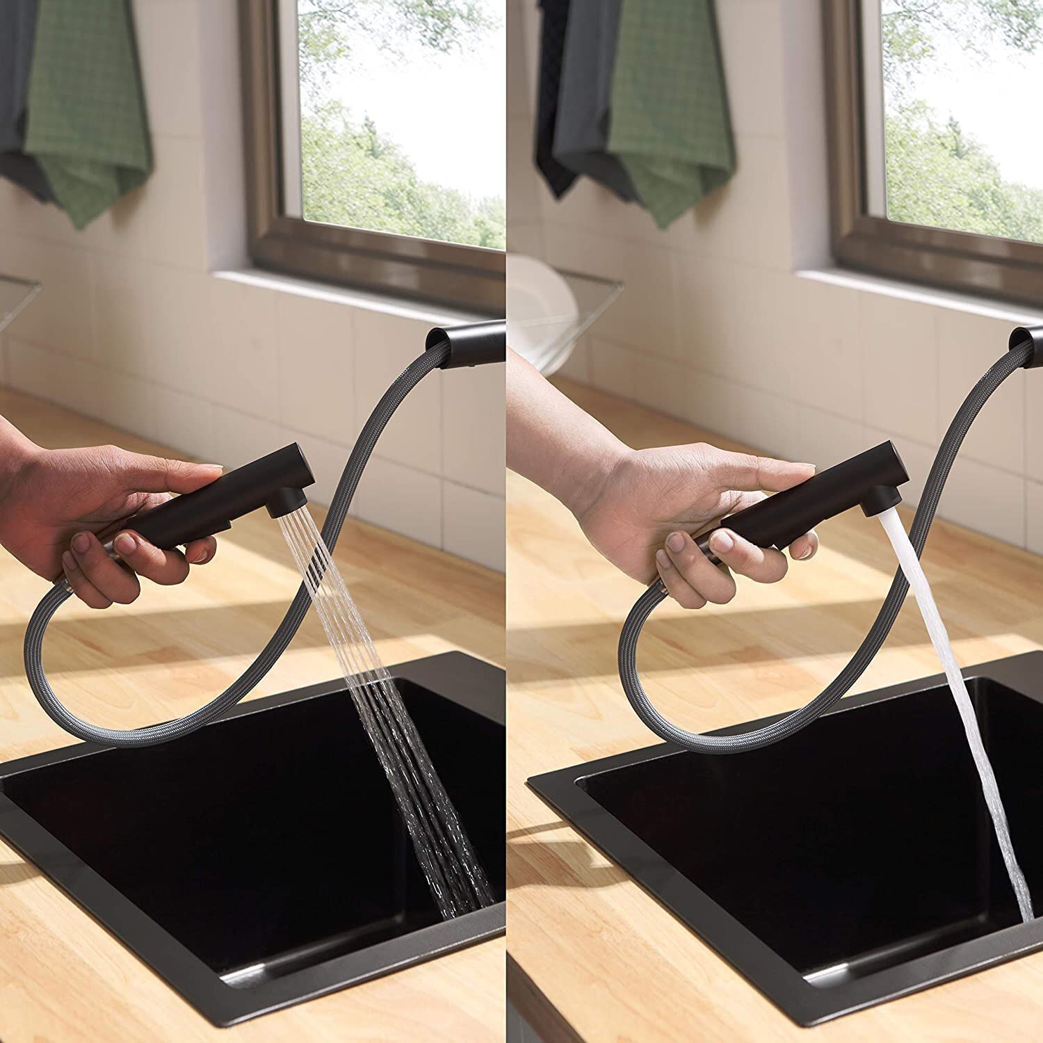 Baterie bucatarie, YWX, Otel inoxidabil, Dus extensibil, Rotire 360 ...