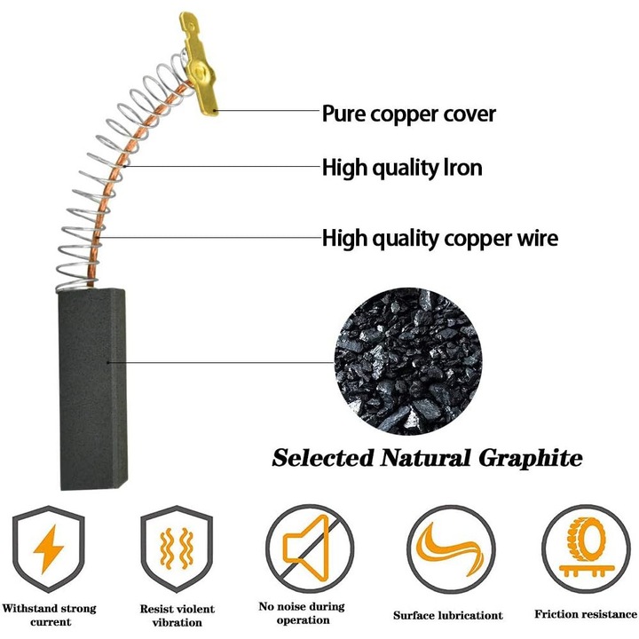 Set 2 carbuni motor pentru masina spalat, Starlight, Compatibile cu ...