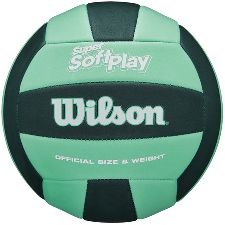 Minge volei Wilson Super SoftPlay, marime oficiala, negru verde - eMAG.ro