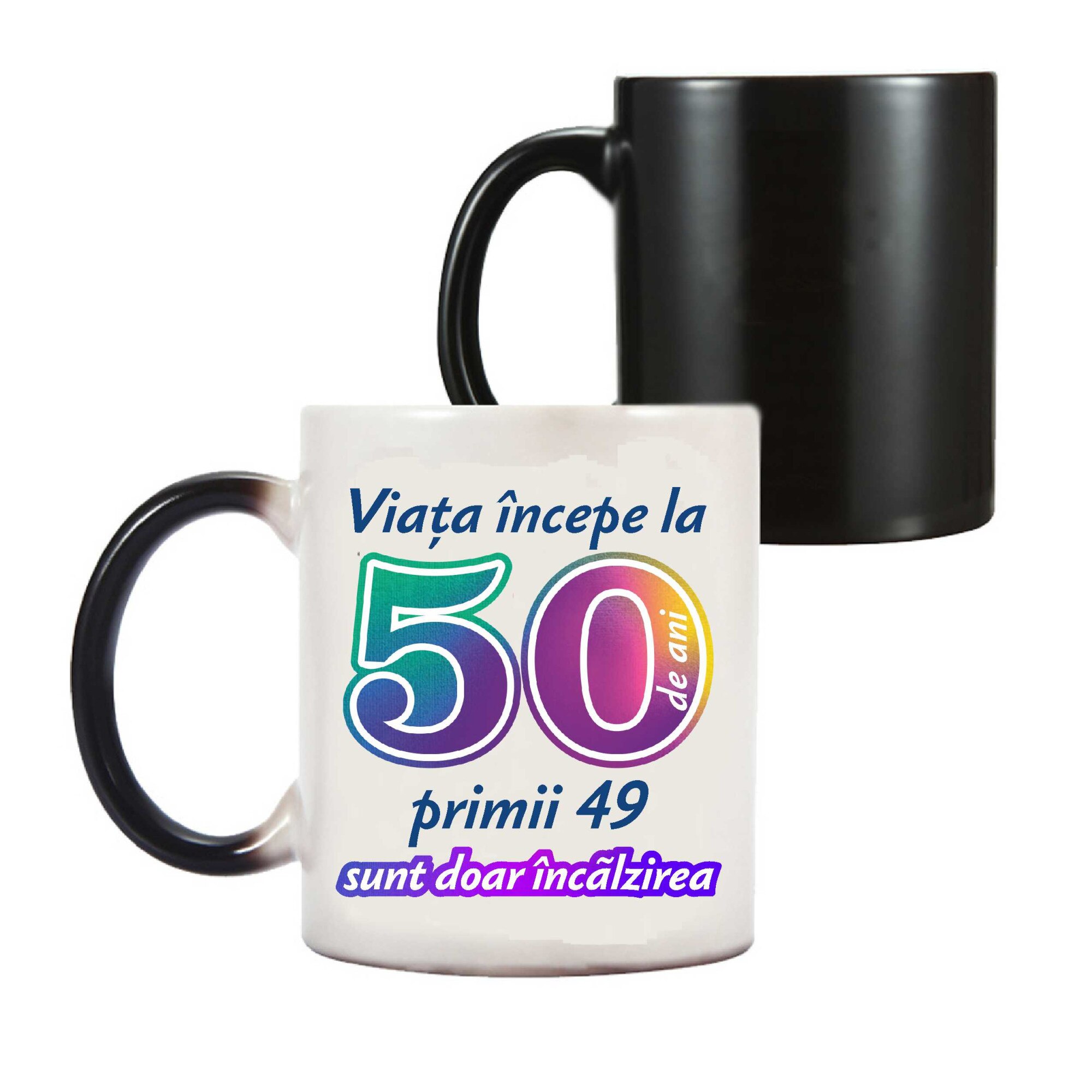 Cana termosensibila personalizata " Viata incepe la " 50 ani, CRD PRINT, 330ml - eMAG.ro