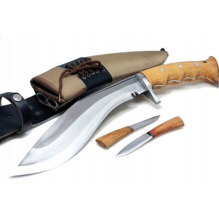 Cutit militar, Metal, Cu husa, Argintiu/Maro - eMAG.ro