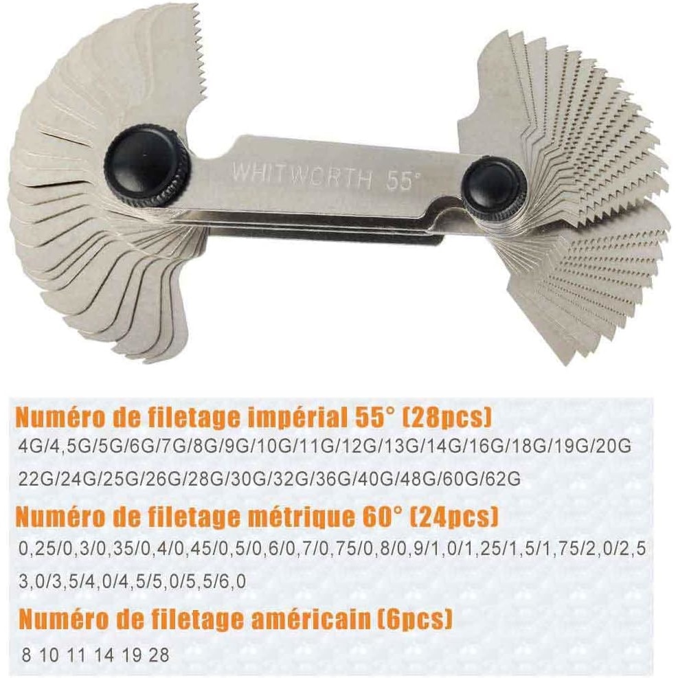 Set 58 instrumente de masurare a filetului metric + imperial + american ...