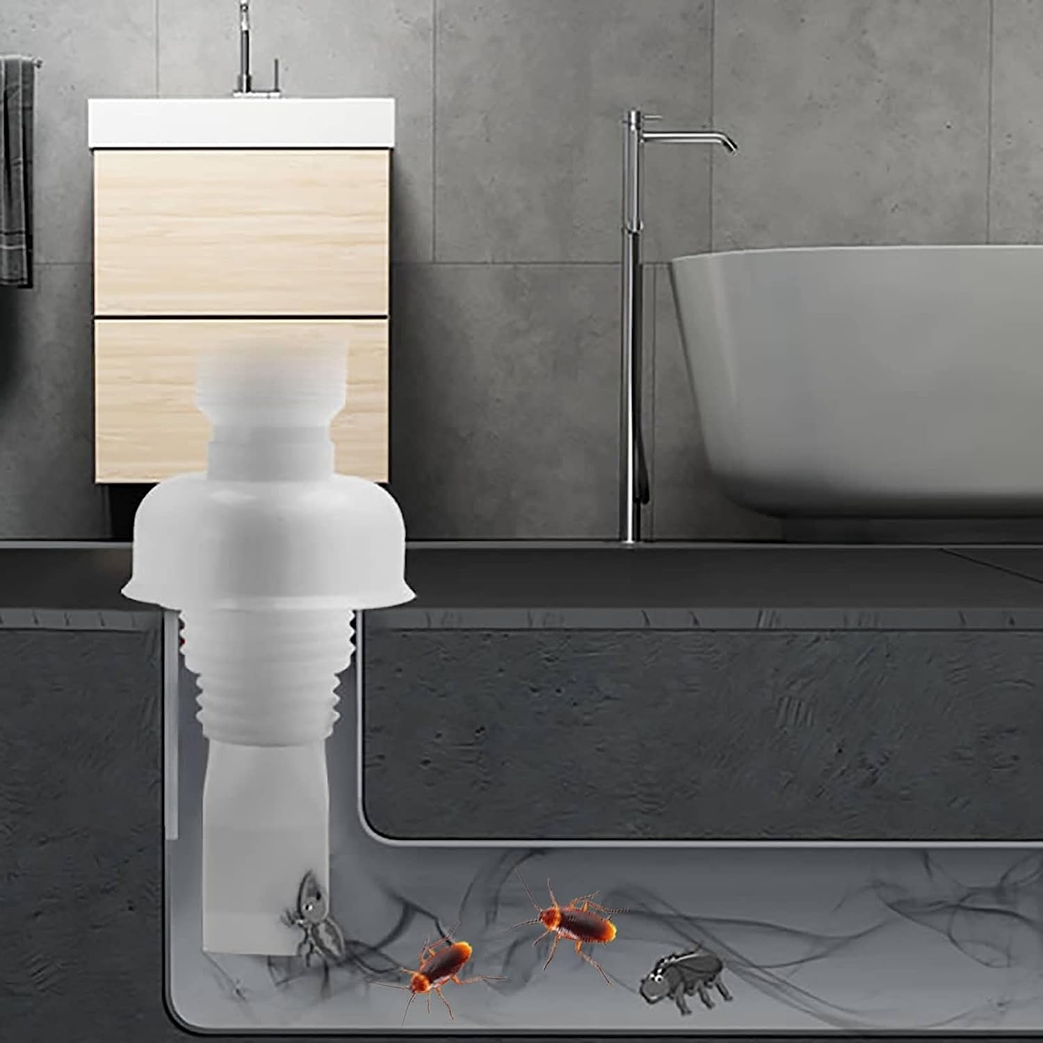 Dop de etansare pentru teava de scurgere, Silicon, Alb - eMAG.ro