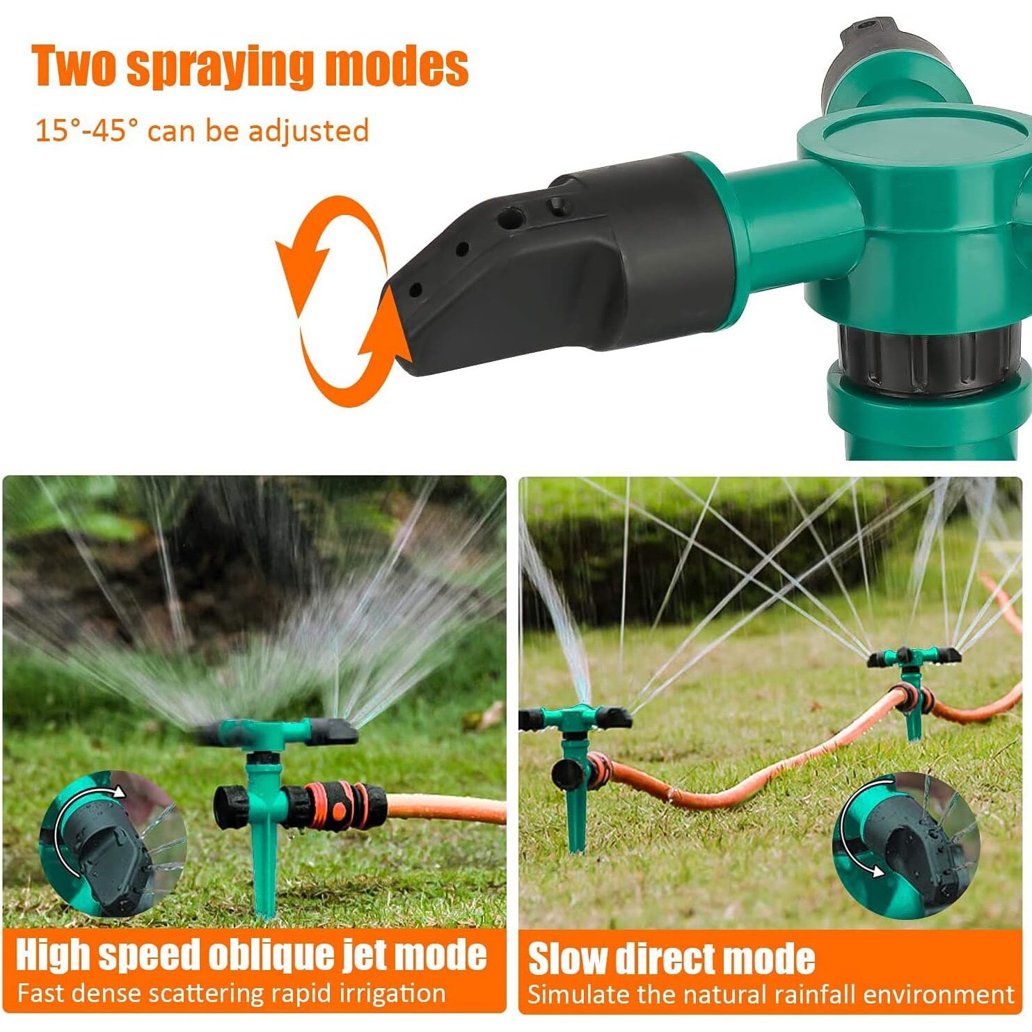 Set Aspersor automat pentru gazon, 360°, ABS, 22.3 x 13 cm, Plastic, 3 ...