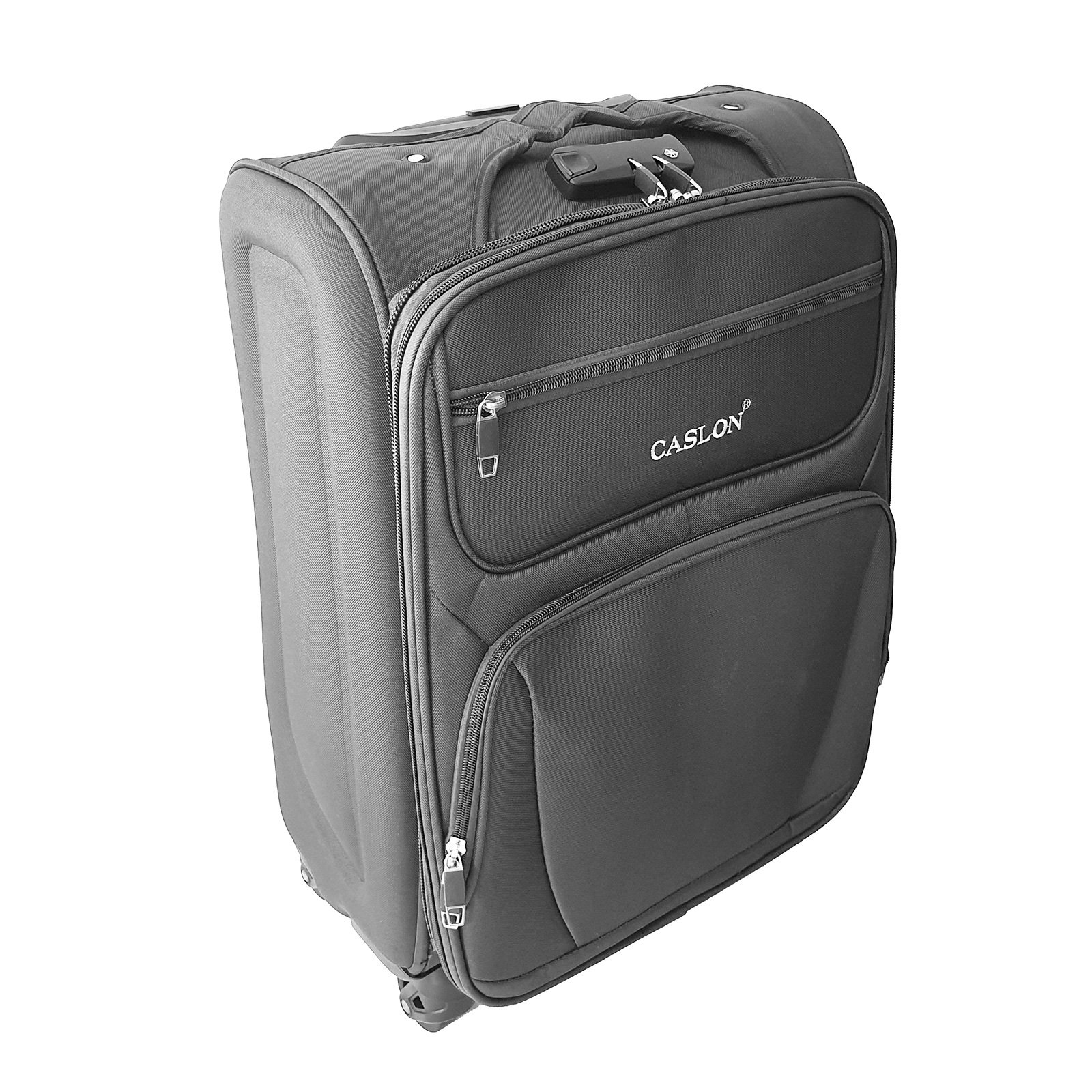 Valiza troler material textil, 4 roti, gri, mic, 50x37x25 cm, TRC32 ...