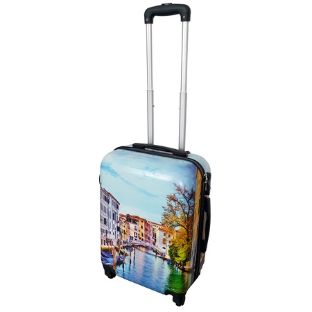 Valiza troler policarbonat PC, Venetia, 4 roti, mediu, 55x40x25 cm ...