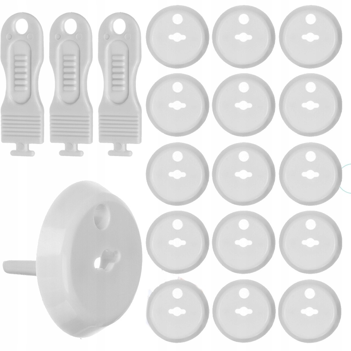 Protectie blocare prize, Stator, Plastic, 15 buc, Alb - eMAG.ro