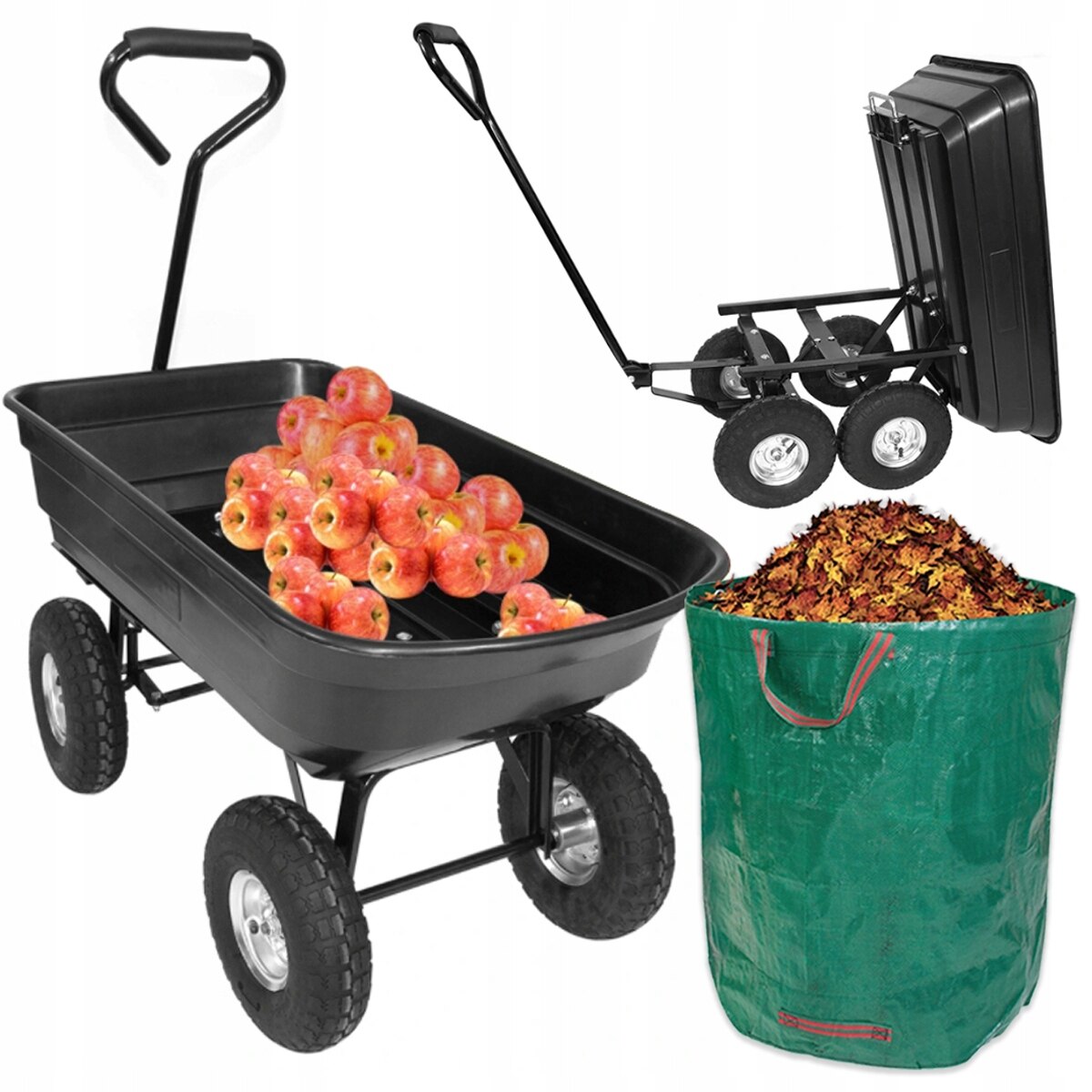 Roaba de gradina, Stator, Otel/Plastic, 200 Kg, Negru - eMAG.ro