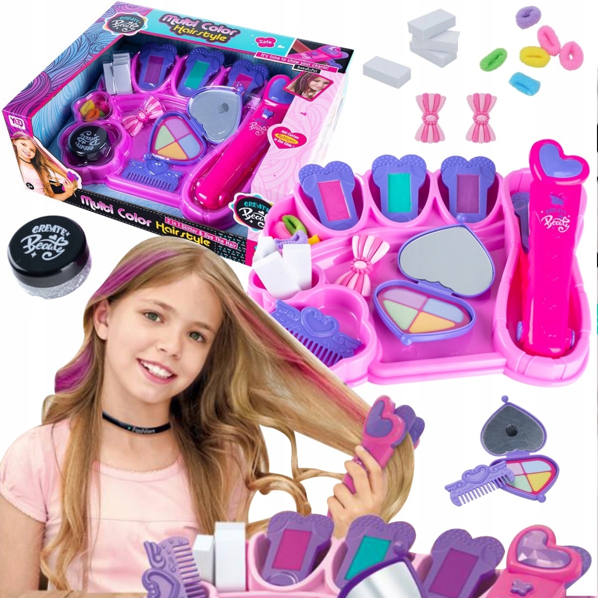 Set pentru colorarea parului, Create Beauty, Plastic, 13 elemente, +3 ...