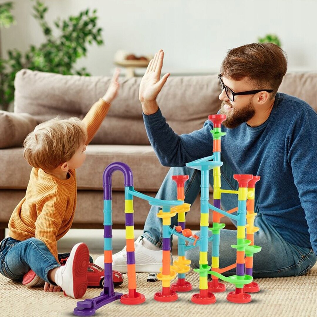 Joc interactiv pentru copii, Marble Run, 113 piese, Plastic, +3ani ...