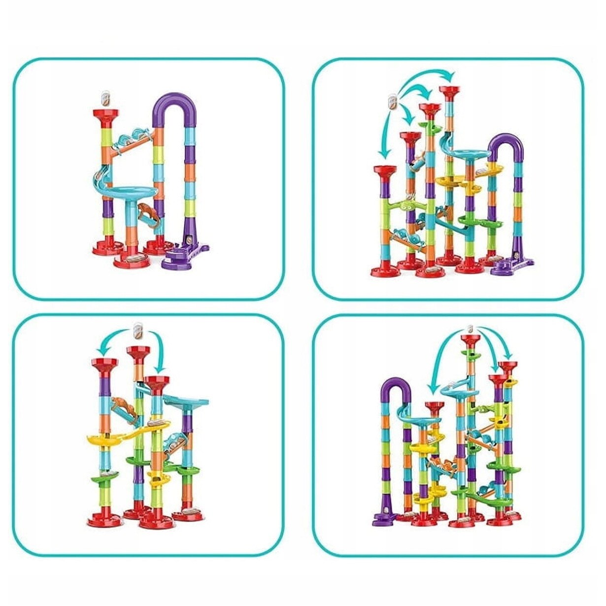 Joc interactiv pentru copii, Marble Run, 113 piese, Plastic, +3ani ...