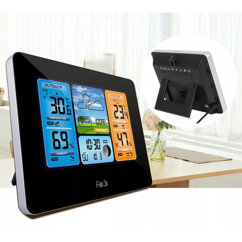 Statie meteo wireless, Afisaj LCD, Color, Functie alarma, Calendar ...