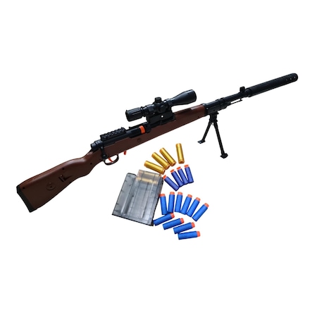 Pusca de jucarie, incarcare manuala, 105 cm, gloante moi din spuma cu ...