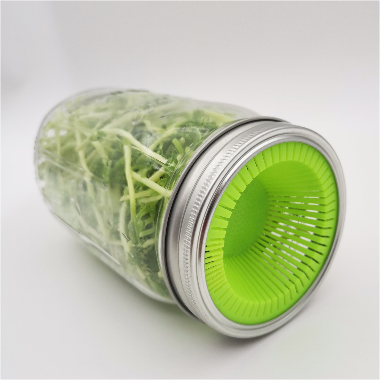 Set 2 capace pentru borcane, Inox, 8.6cm, Verde, 2 bucati - eMAG.ro