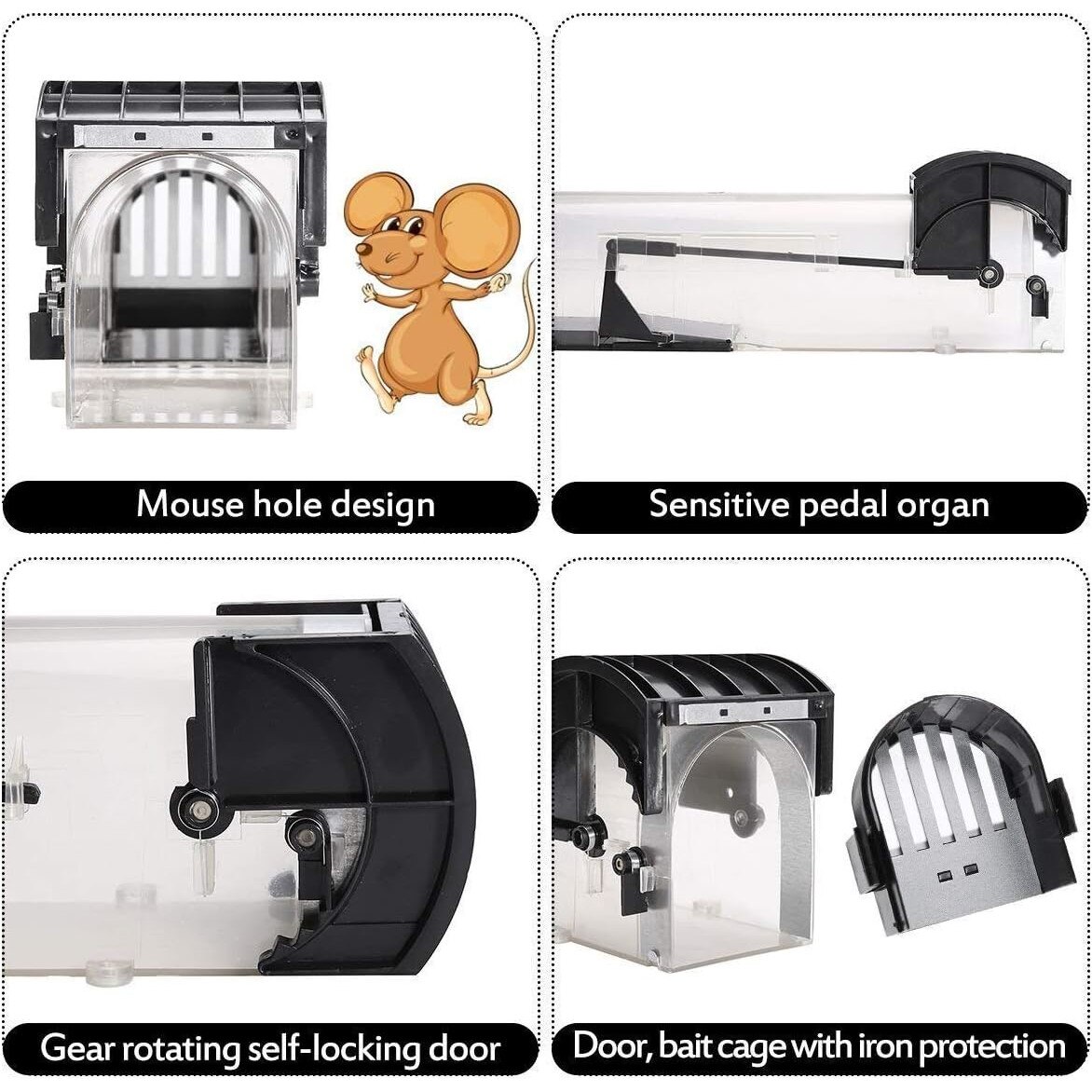 Set 2 Capcane pentru soareci, Plastic, Negru - eMAG.ro