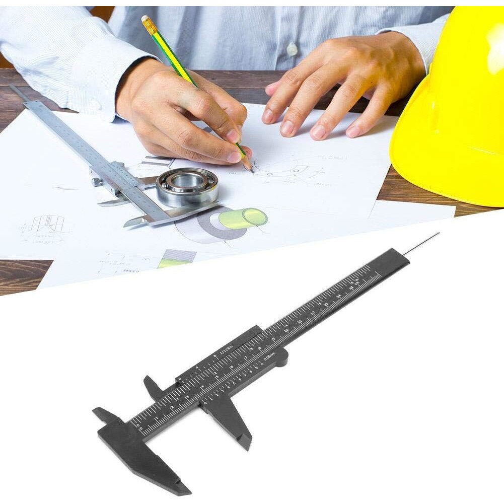 Subler Vernier, Plastic, 150 mm, Negru - eMAG.ro