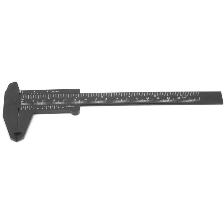 Subler Vernier, Plastic, 150 mm, Negru - eMAG.ro