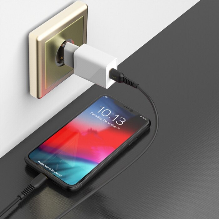 Cablu USB, SkyDolphin, LED, Micro USB, 3A, 1m, Alb - eMAG.ro