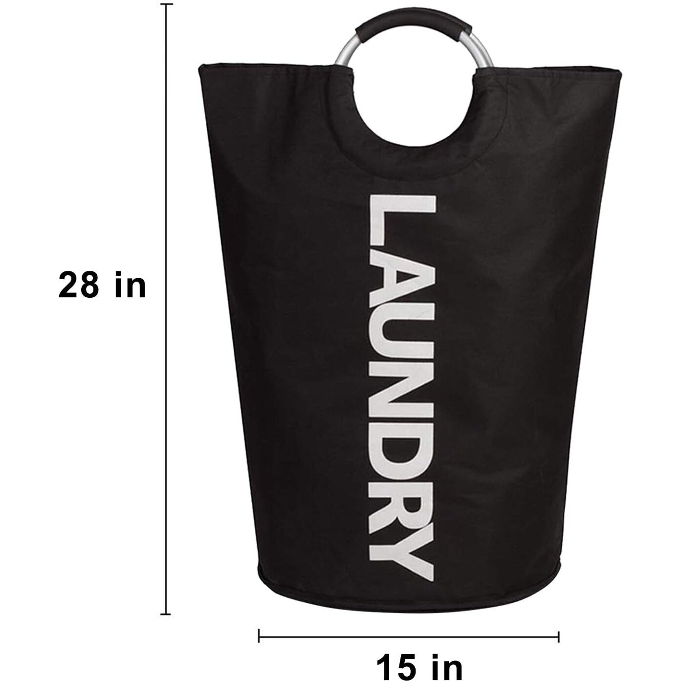 Cos pentru rufe, Textil, Pliabil, Negru/Alb - eMAG.ro