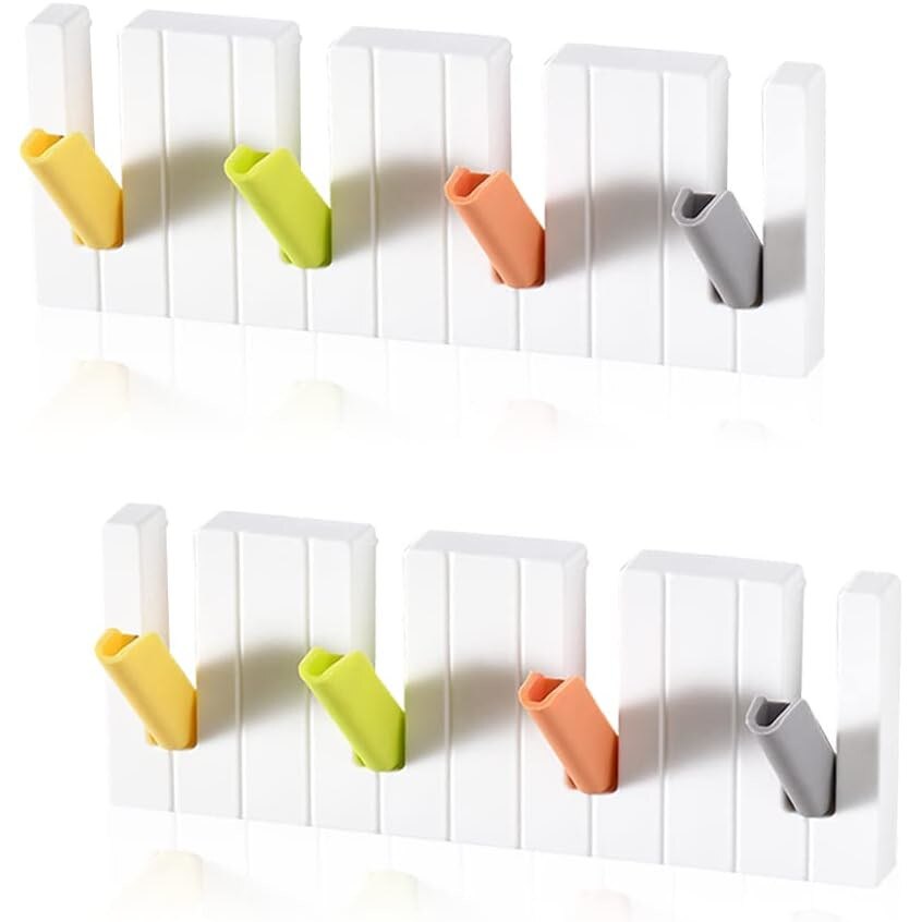 Set 2 cuiere, Plastic, Retractabil, Multicolor - eMAG.ro
