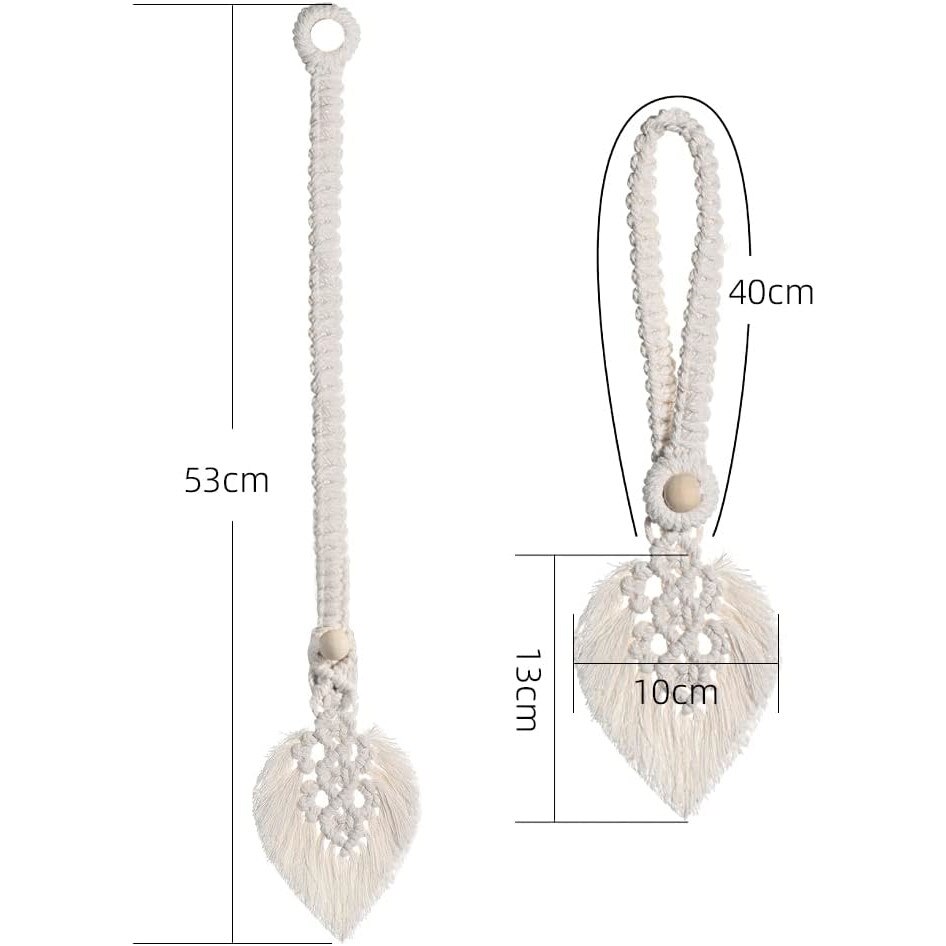 Set 2 accesorii perdele, Textil, Cu model, Alb - eMAG.ro