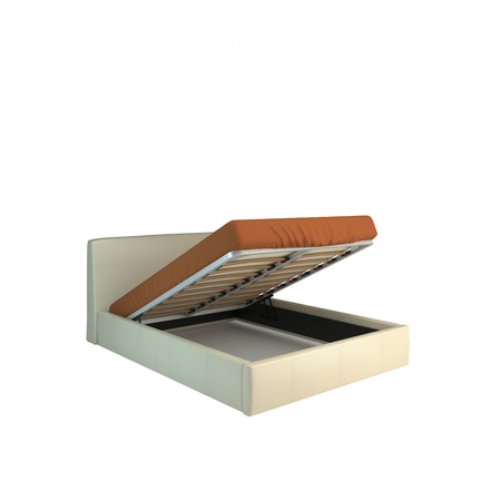 Pat Royal Rabatabil Bej 160x200, Piele Ecologica, Pal Melaminat 16 mm ...