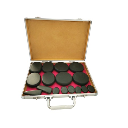 Set Wan Tai ZI 16 pietre vulcanice cu incalzitor tip servieta - eMAG.ro