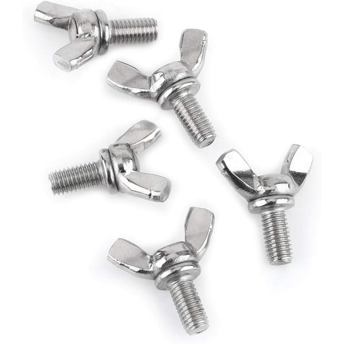 Surub cu aripa fluture, Inox, M6, 25 mm, 25 buc, Argintiu - eMAG.ro