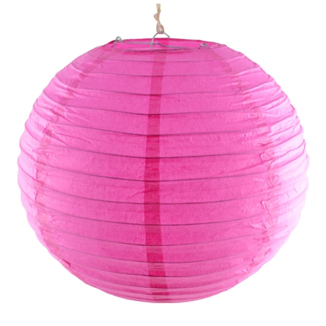 Lampion hartie roz inchis 35 cm - eMAG.ro