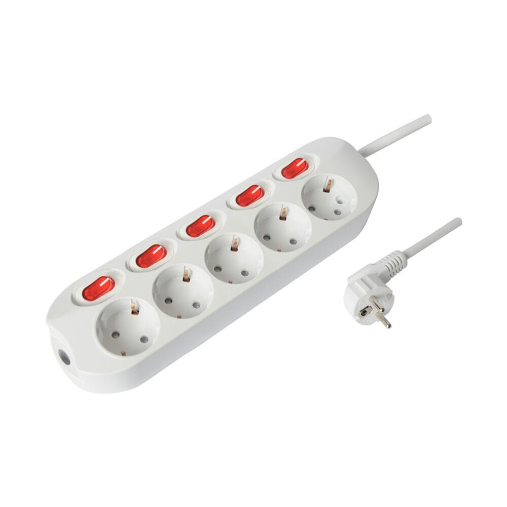 Prelungitor cu intrerupator Technik, 5 prize,5 intrerupatoare, 1.5m ...