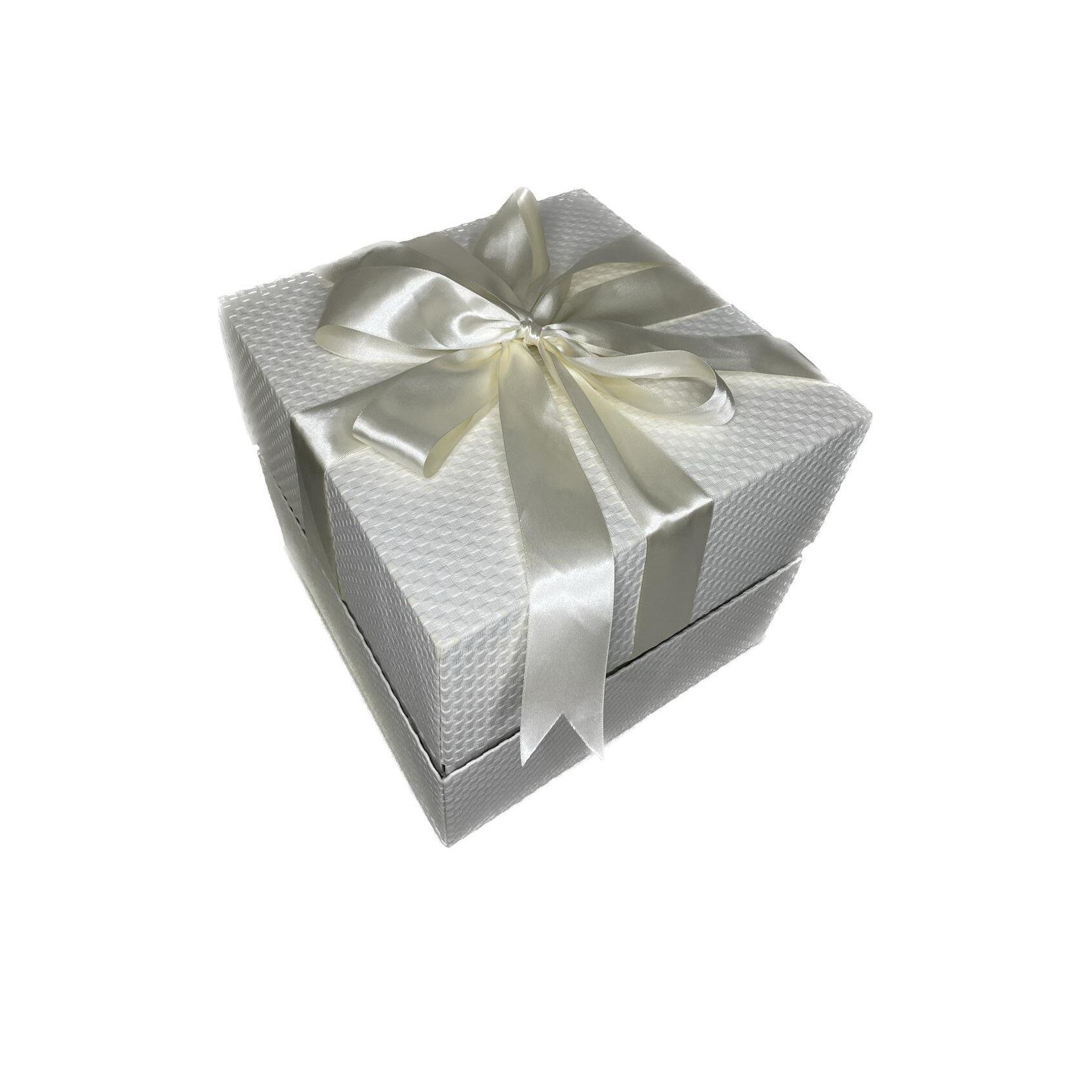 Cufar cadou, Nicas, carton alb cu fundita, 31x31x28 cm - eMAG.ro