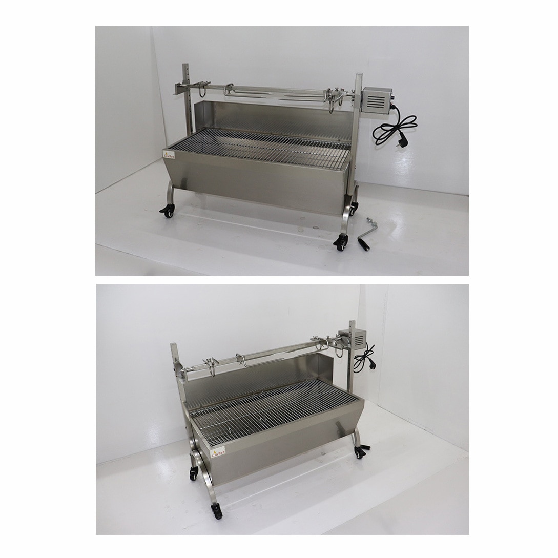 Gratar electric cu rotisor si protap incluse, mobil, din otel ...