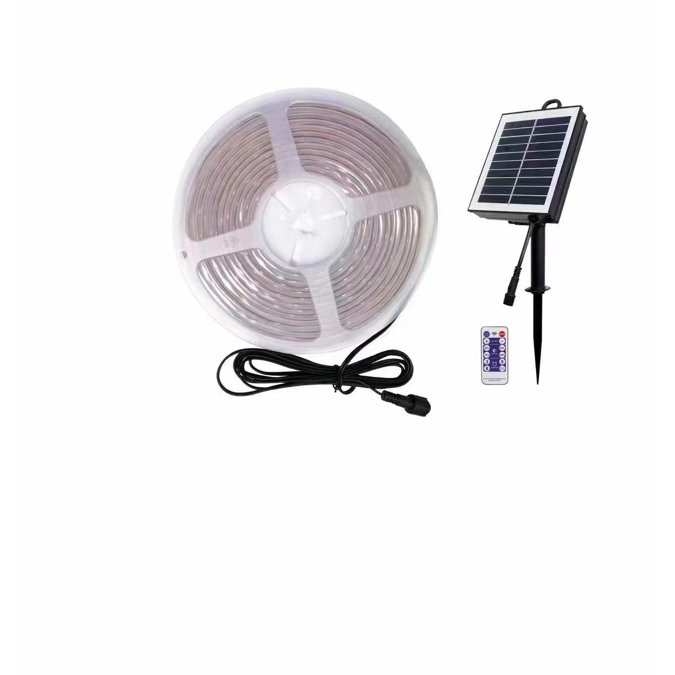 Banda LED RGB, cu panou solar, telecomanda cu multiple moduri de ...