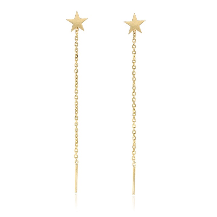 Cercei Aur 14k - Stea cu lantisor - eMAG.ro