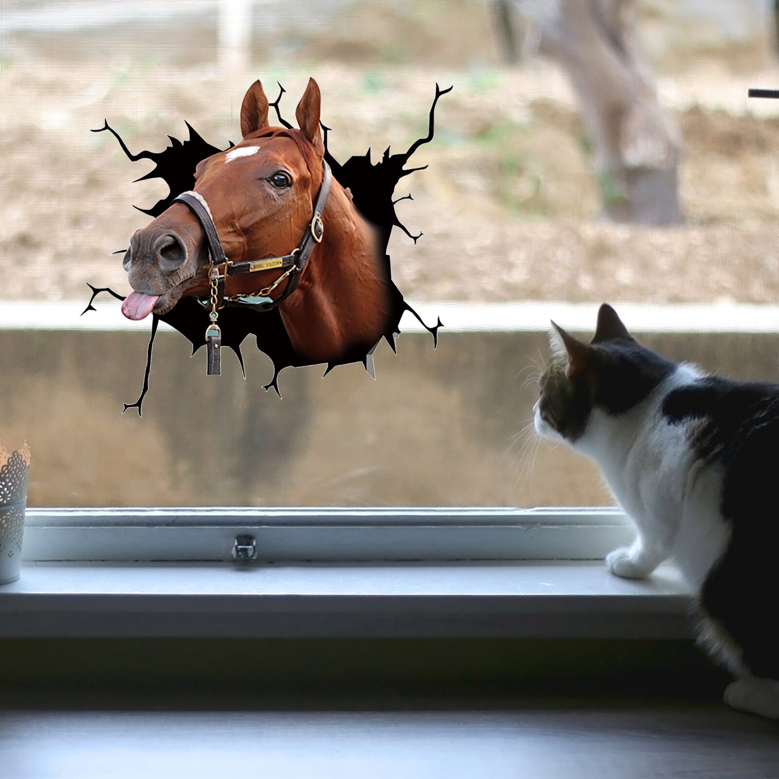 Autocolant pentru masina cu cal, Plastic, Multicolor - eMAG.ro