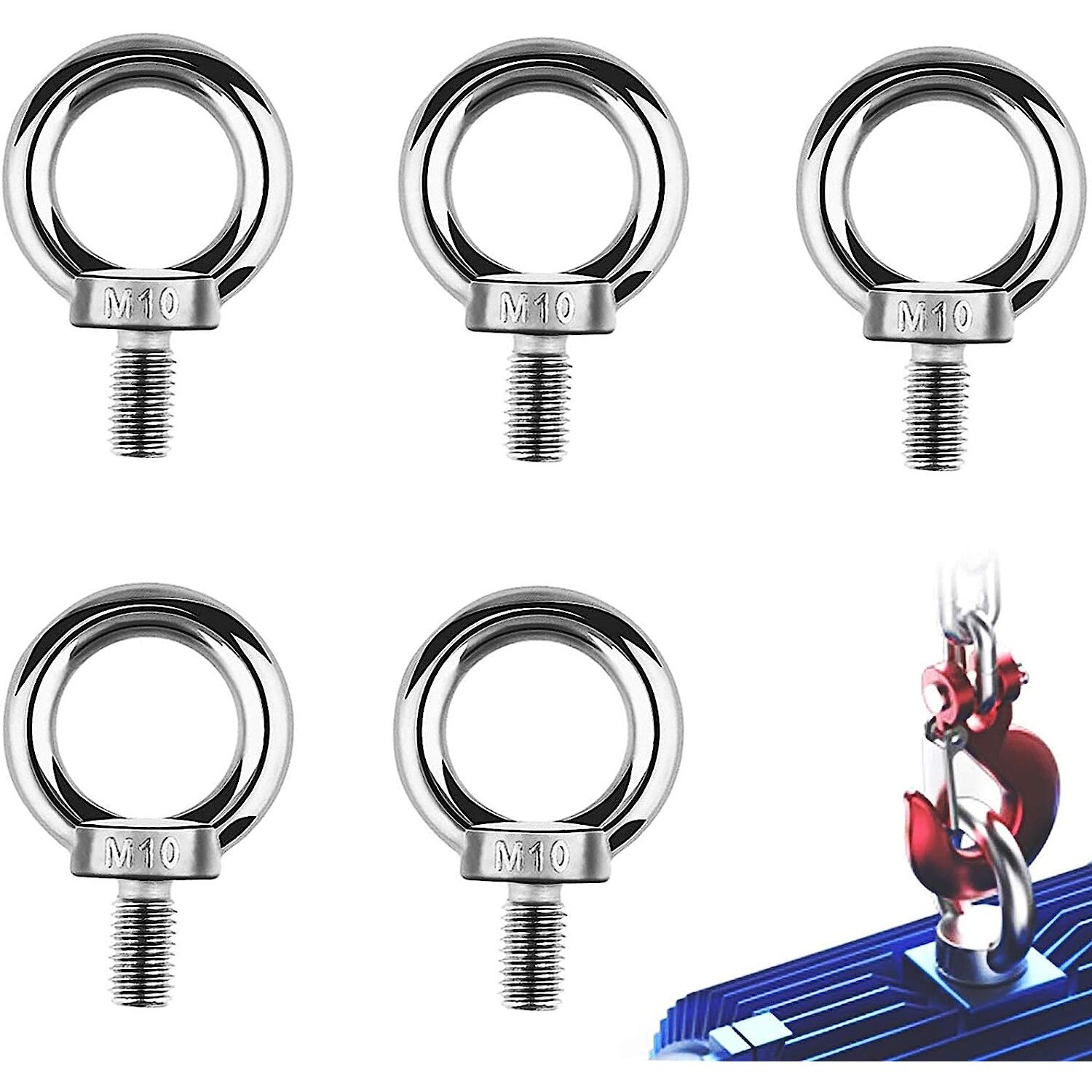 Set 5 buc belciug cu surub, Otel inoxidabil, Argintiu - eMAG.ro