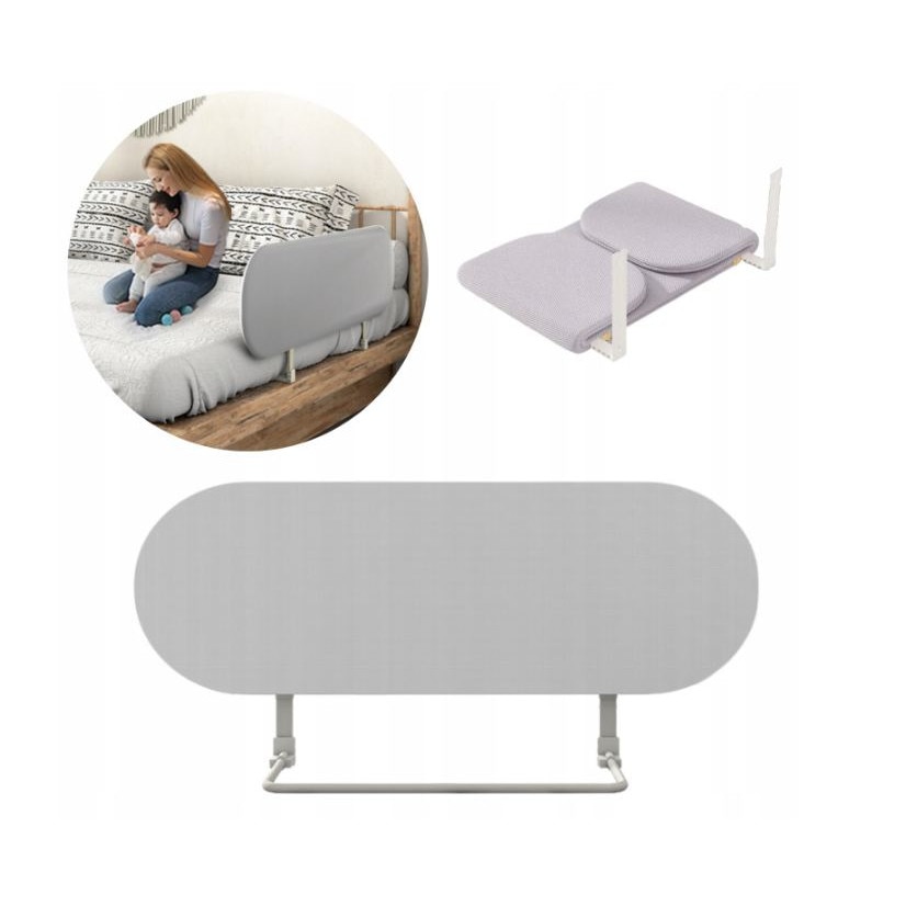 Bariera pat pliabila portabila cu inaltime reglabila SmartGrey 120 cm ...