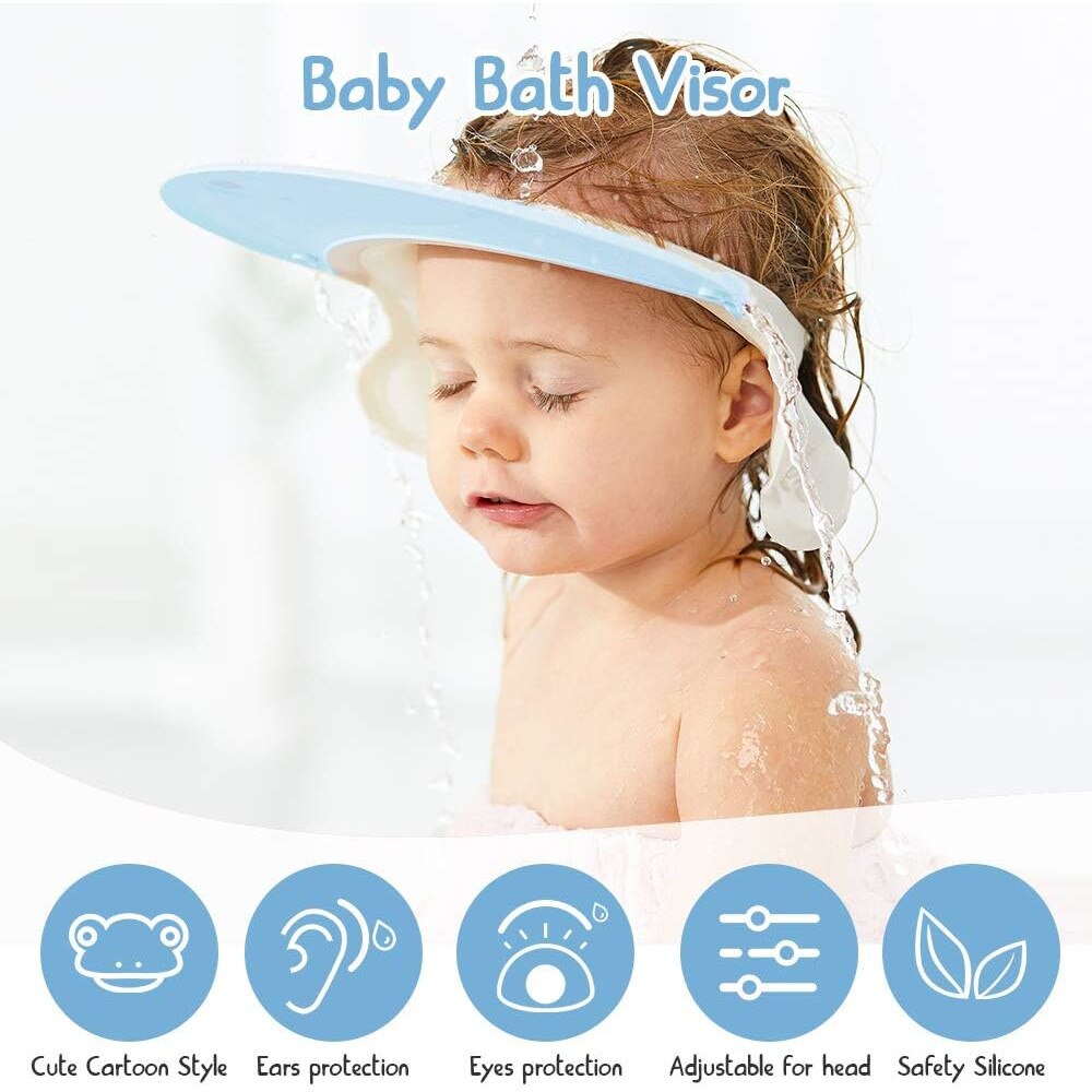 Sapca de dus pentru copii, Plastic, Reglabil, Gri/Albastru - eMAG.ro