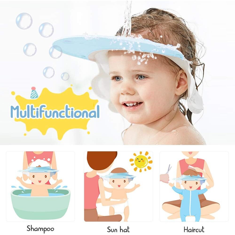 Sapca de dus pentru copii, Plastic, Reglabil, Gri/Albastru - eMAG.ro