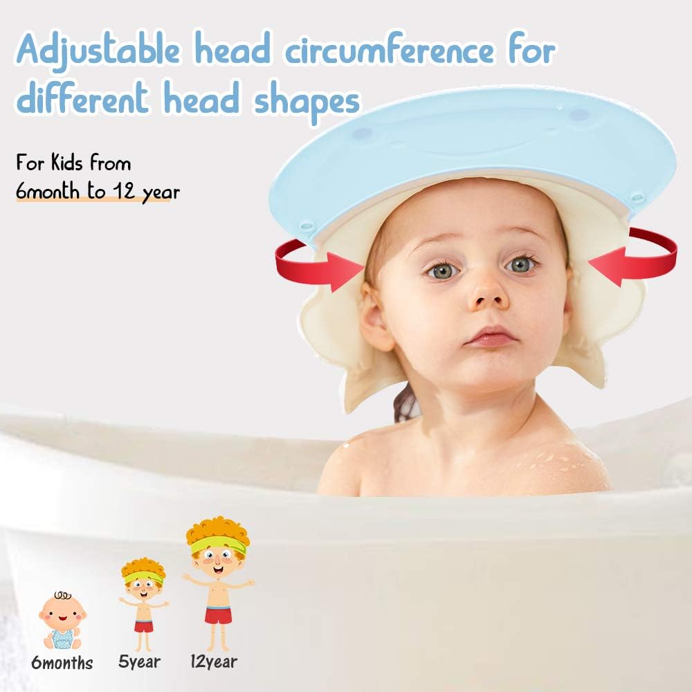 Sapca de dus pentru copii, Plastic, Reglabil, Gri/Albastru - eMAG.ro