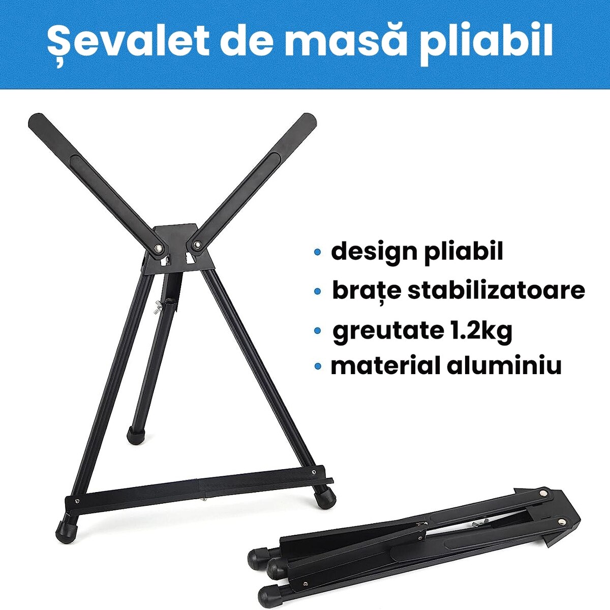 Sevalet de masa, birou, pliabil, material aluminiu, pentru panze de ...