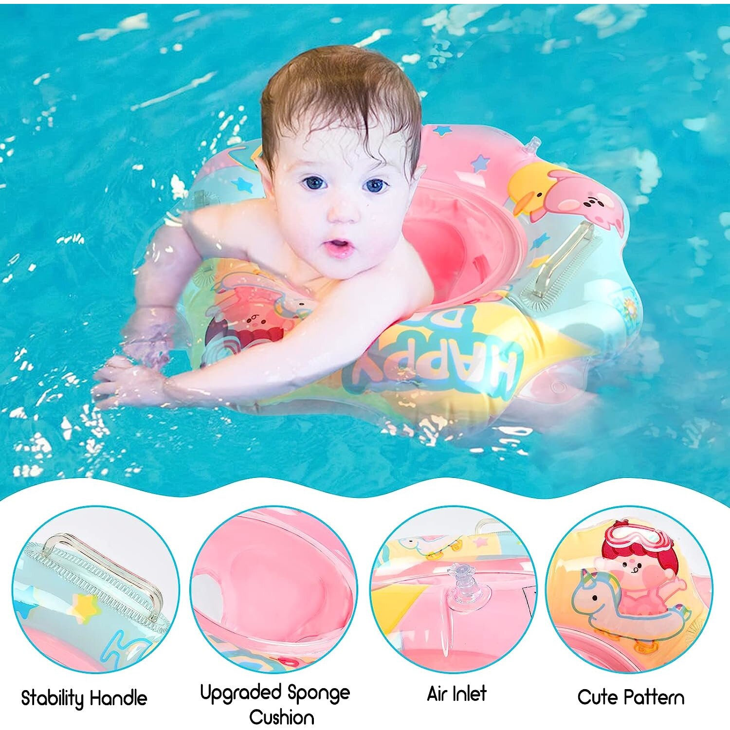 Colac pentru copii, PVC, 23 x 55cm, Multicolor - eMAG.ro