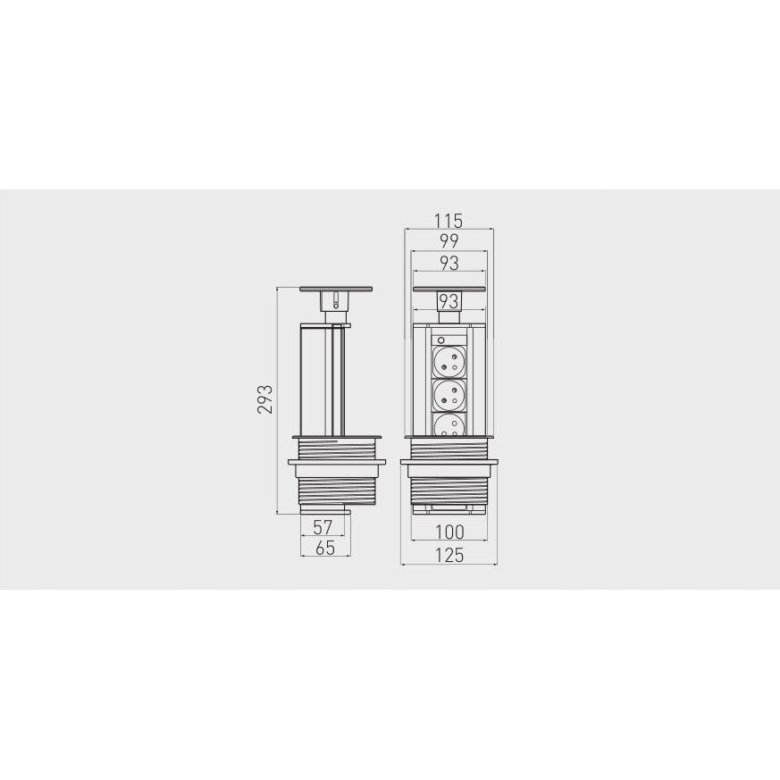 Priza de mobilier, GTV, 3X NEGRU - eMAG.ro