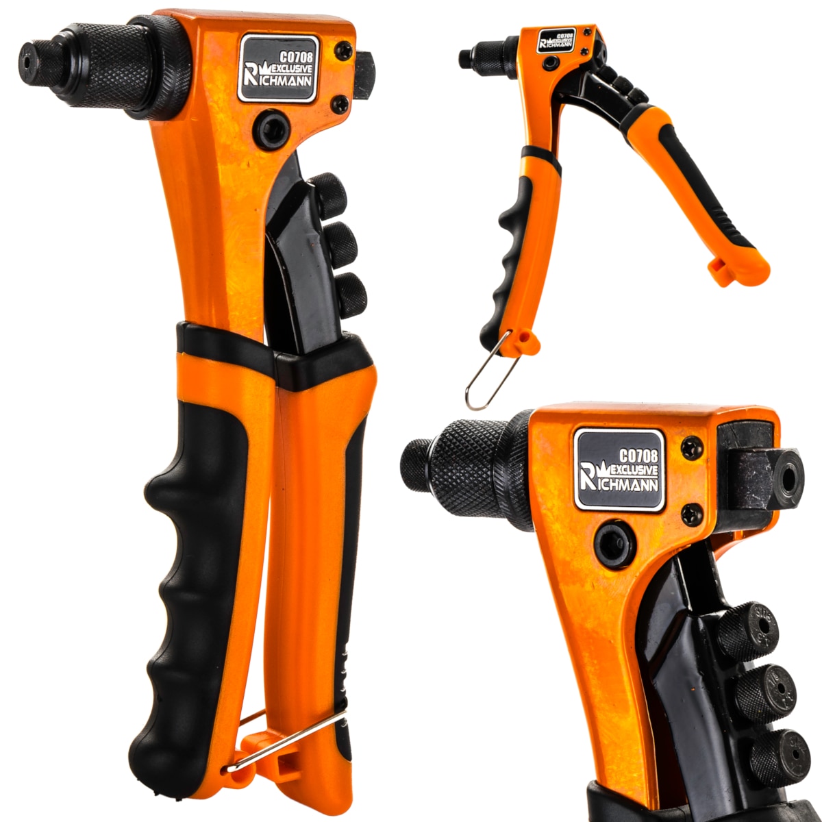 Pistol de nituri manual, Richmann, 2.4 - 4.8 mm, Negru/Portocaliu - eMAG.ro