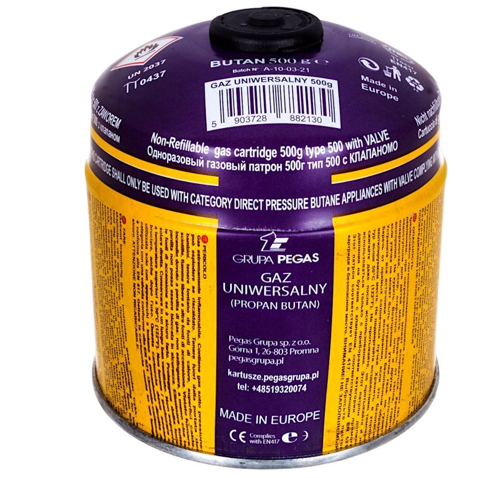 Cartus cu gaz pentru arzator si aragaz, Pegas, 500 g - eMAG.ro