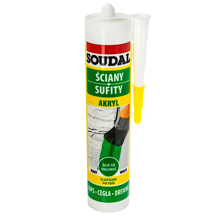 Акрилен силикон за стени и тавани, Soudal, 280 мл - eMAG.bg