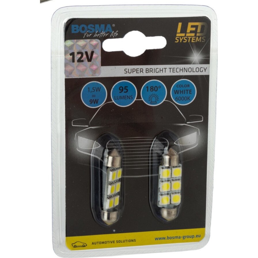 Set 2 becuri LED, Bosna, 12V, 5W, Alb - eMAG.ro