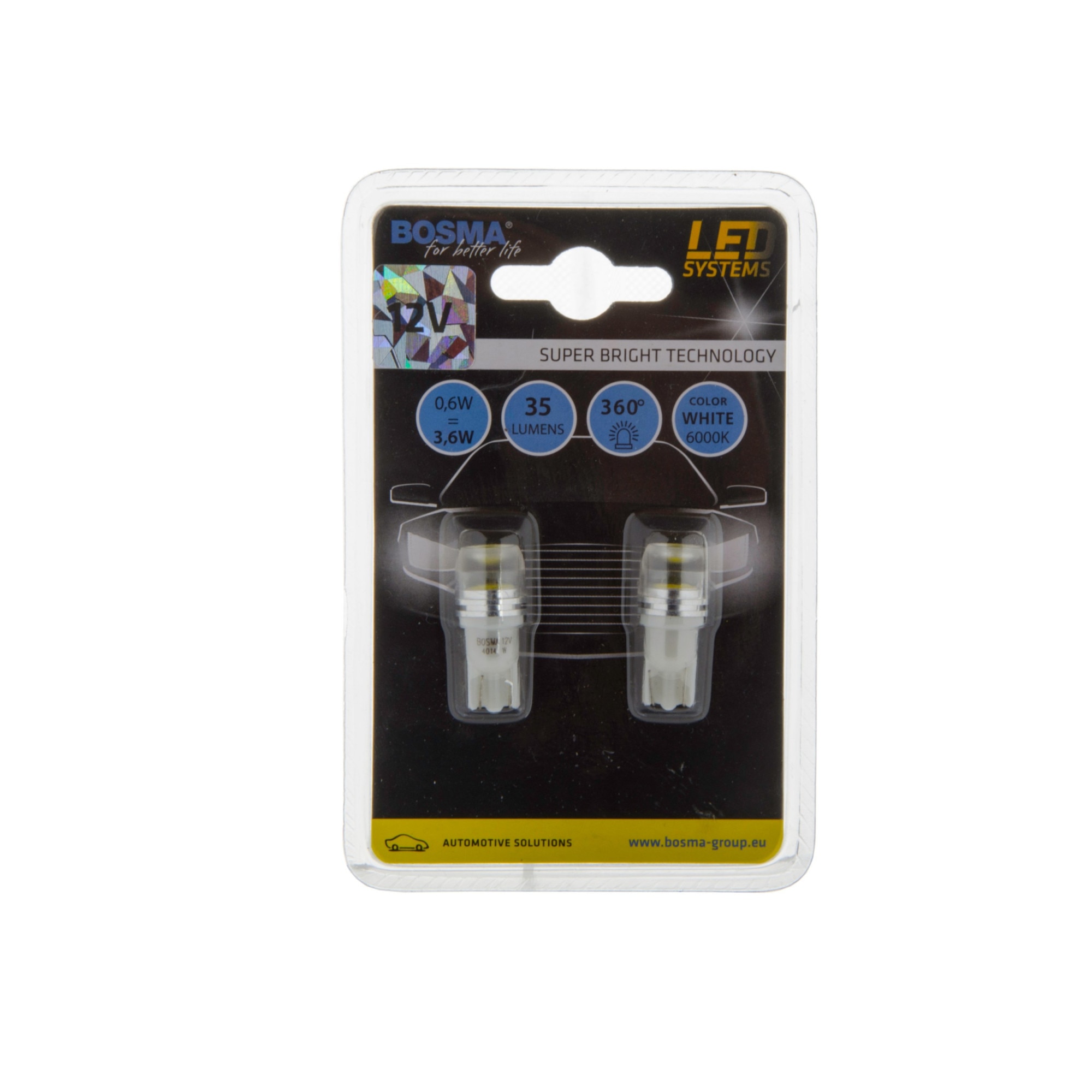 Set 2 becuri LED, Bosma, T10, 12V - eMAG.ro