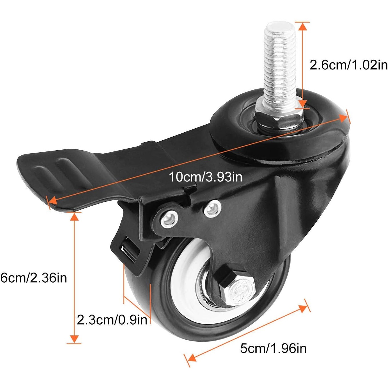 Set 4 Roti pentru mobilier, Jormftte, M10 x 25, Negru - eMAG.ro